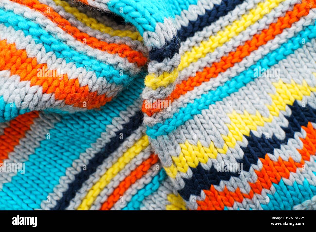 Colorful knit sweater background. Empty copy space background with ...