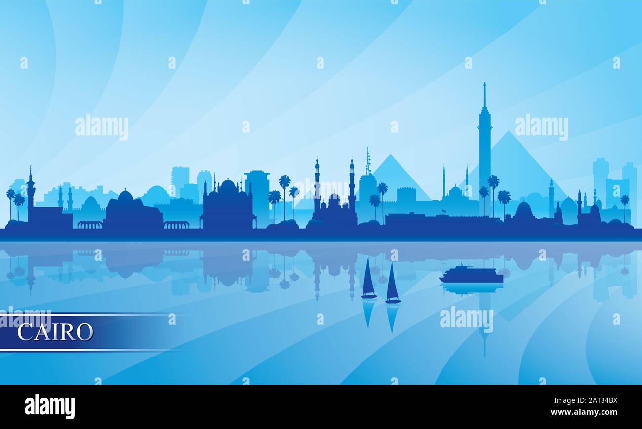 Cairo city skyline silhouette background Stock Photo - Alamy
