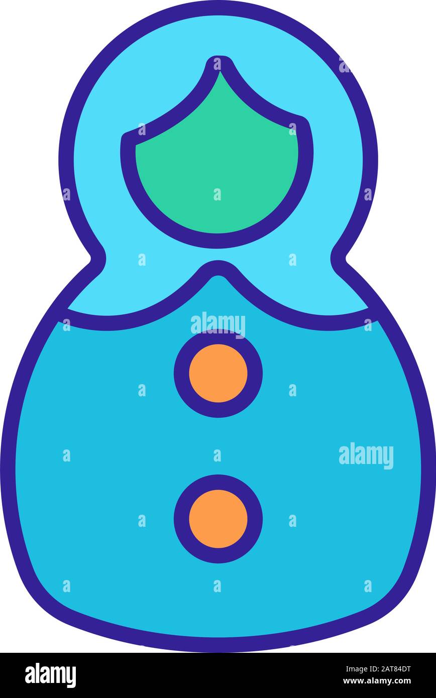 Matreshka icon vector. Isolated contour symbol illustration Stock ...