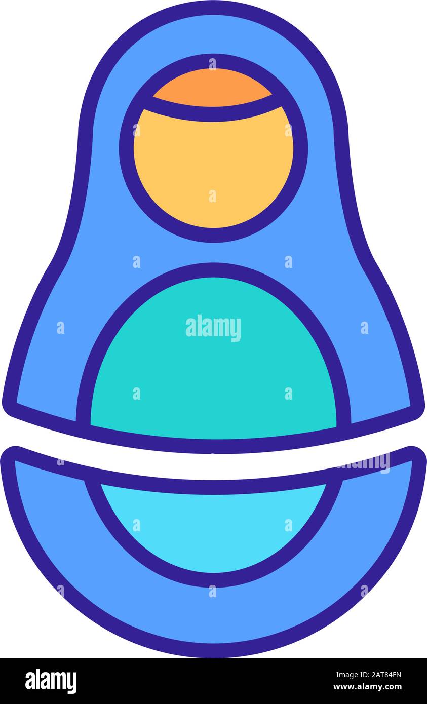 Matreshka icon vector. Isolated contour symbol illustration Stock ...