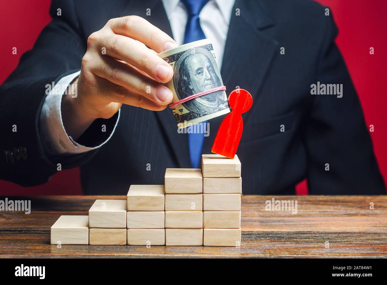 A businessman wants to dismiss his employee. Ruin a career. Head Offset ...