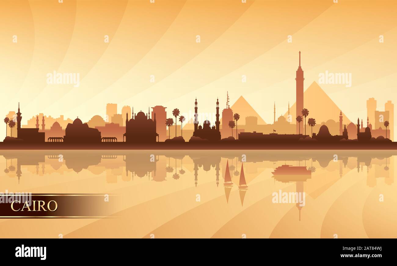 Cairo city skyline silhouette background Stock Photo - Alamy