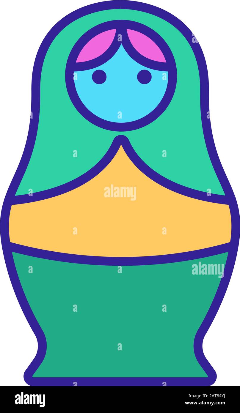 Matreshka icon vector. Isolated contour symbol illustration Stock ...