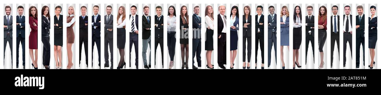 panoramic collage of groups of successful employees Stock Photo - Alamy