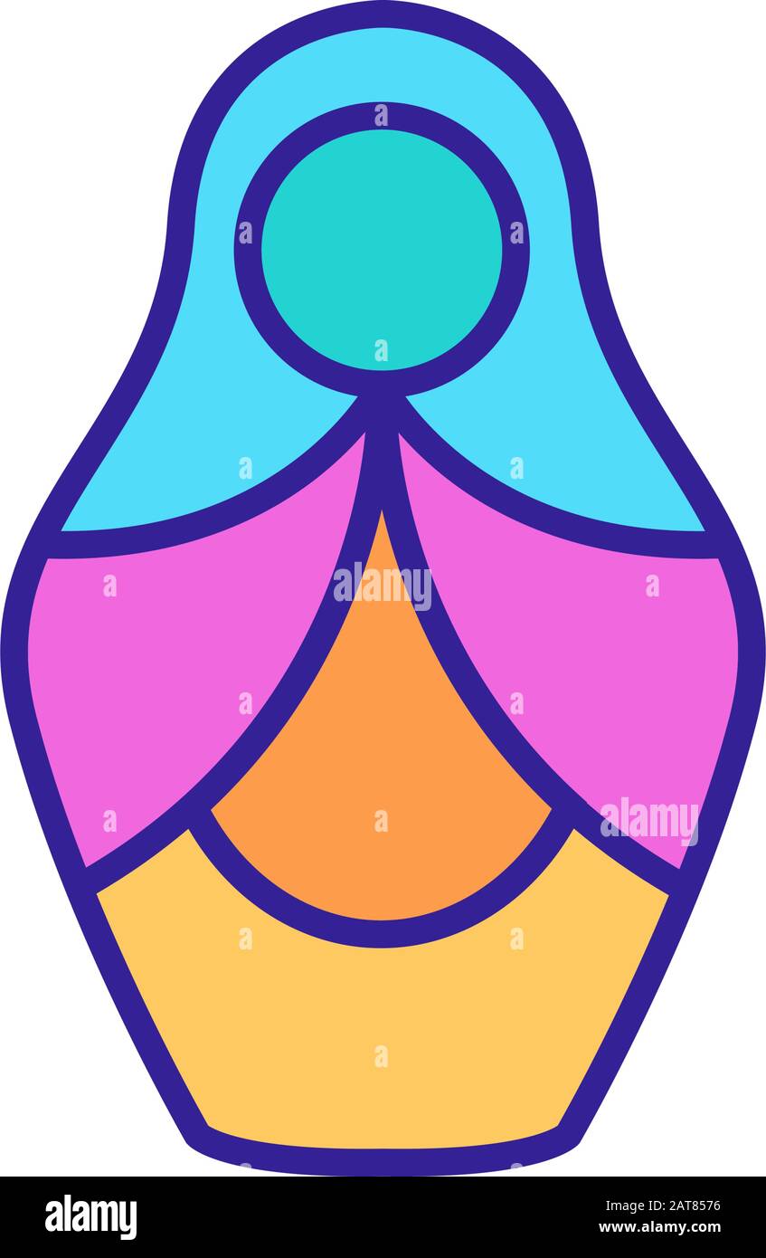Matreshka icon vector. Isolated contour symbol illustration Stock ...