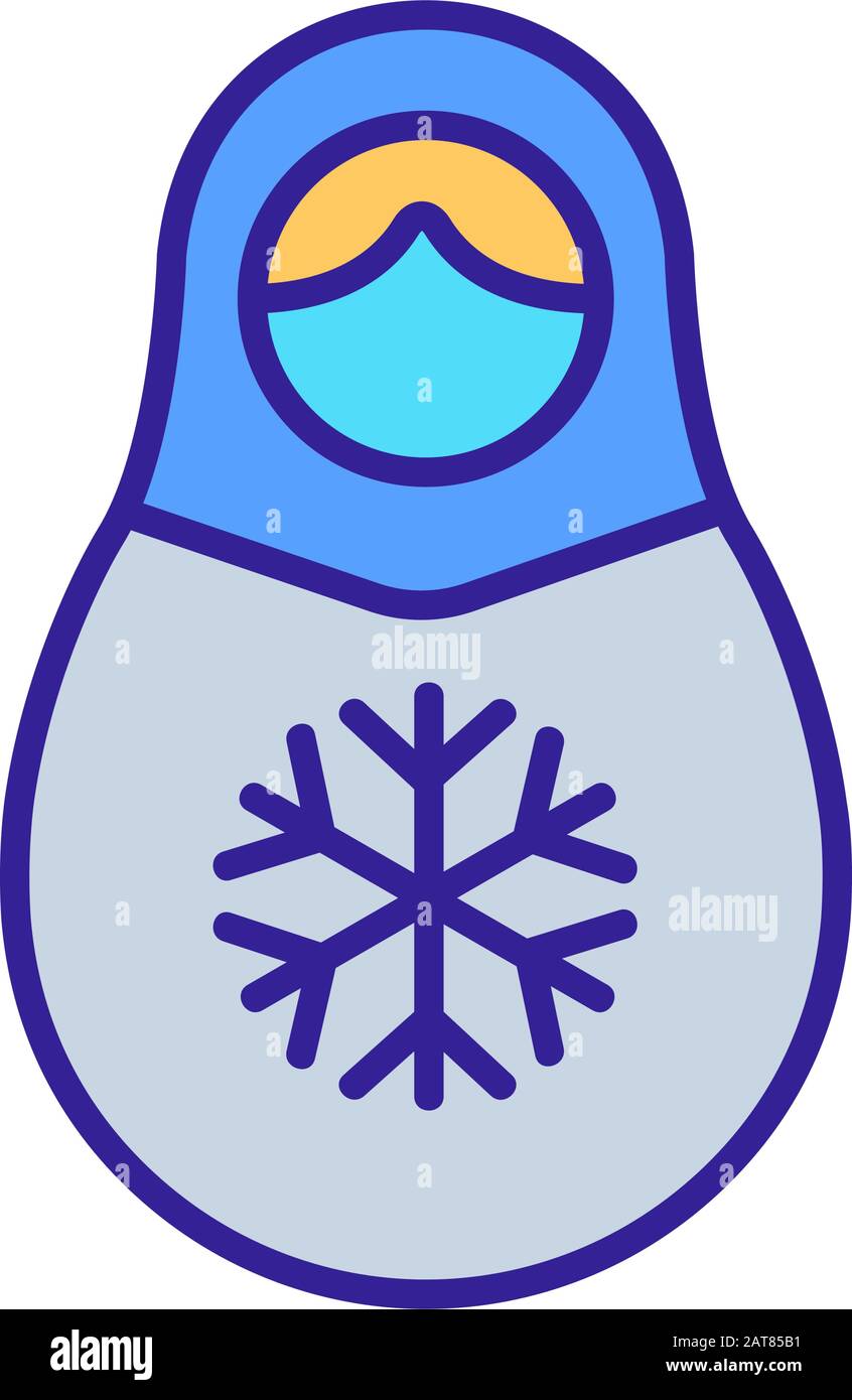 Matreshka icon vector. Isolated contour symbol illustration Stock ...