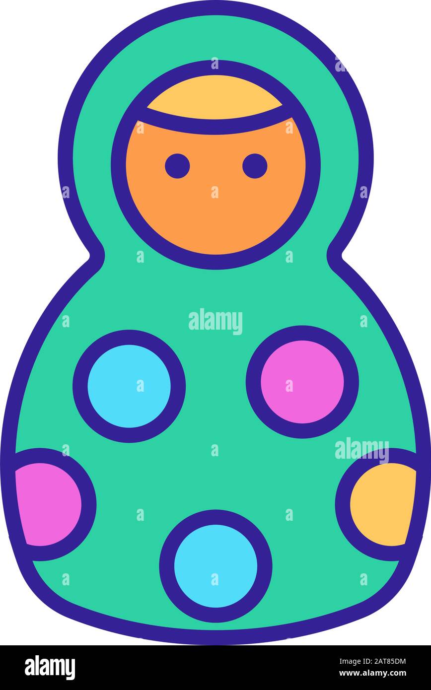 Matreshka icon vector. Isolated contour symbol illustration Stock ...