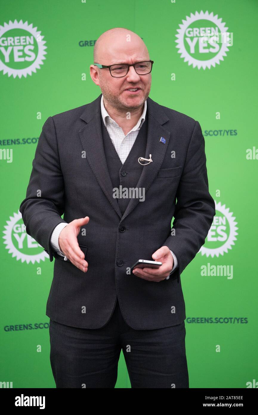Glasgow, UK. 31st Jan, 2020. Pictured: Patrick Harvie MSP - Co Leader ...