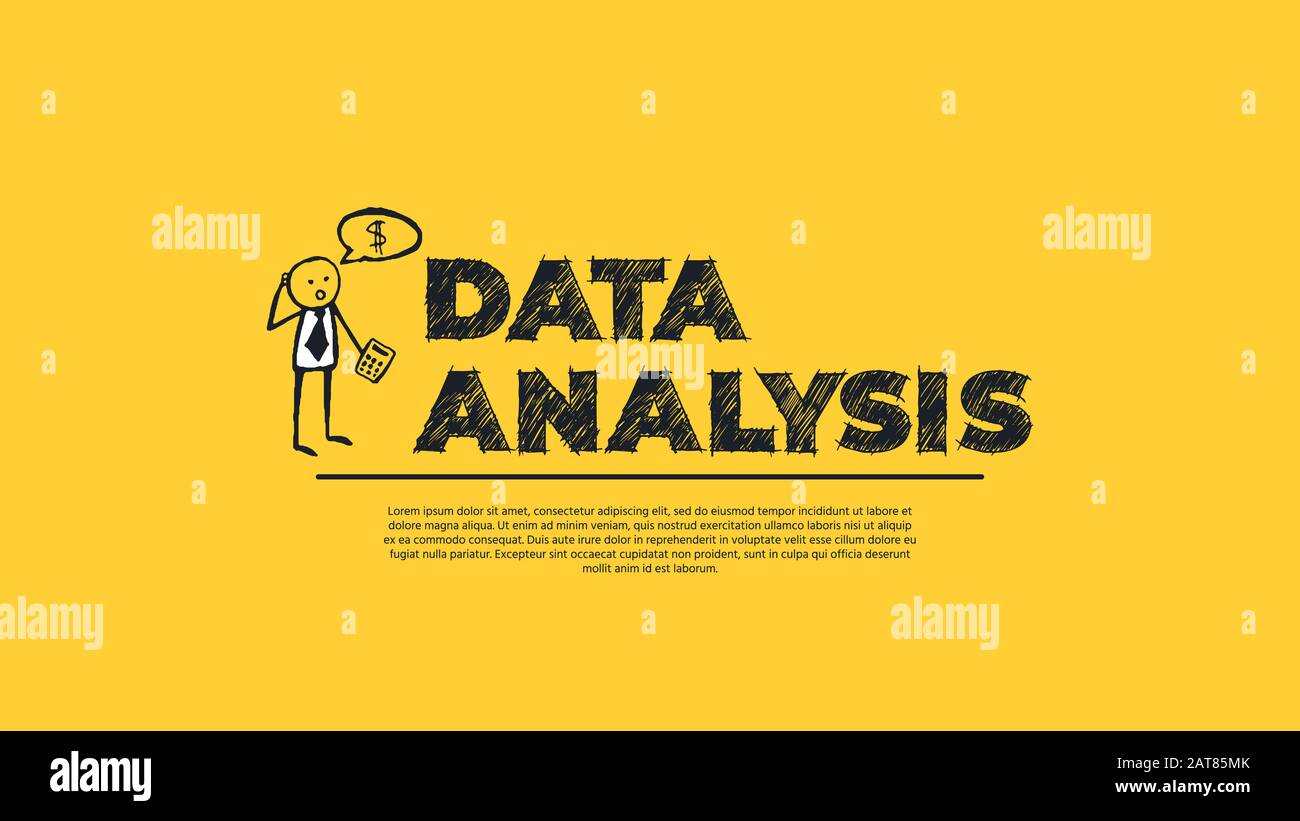 Data Analysis - Simple Design with Cartoon Businessman Silhouette ...