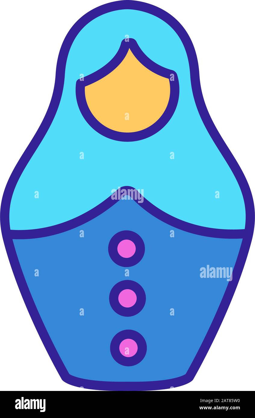 Matreshka icon vector. Isolated contour symbol illustration Stock ...