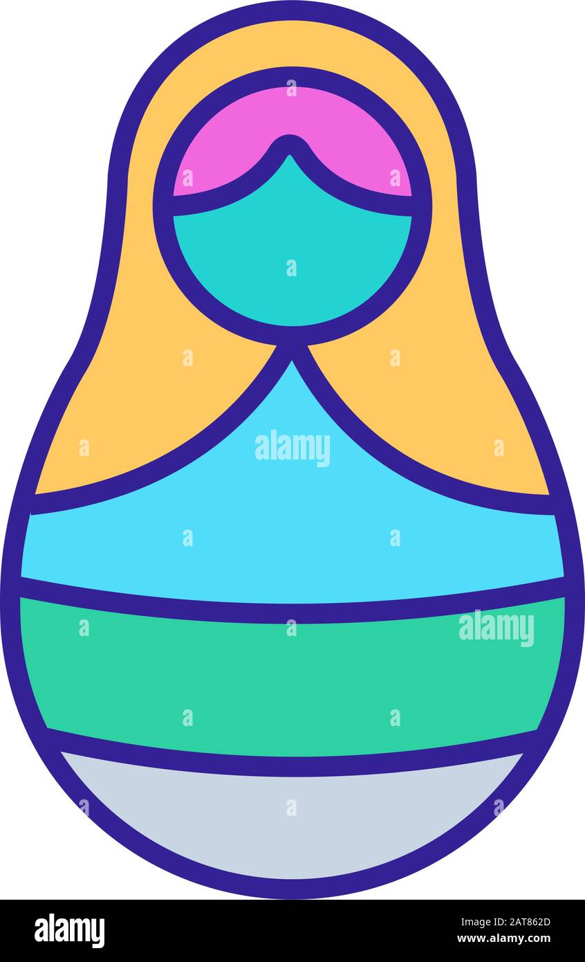 Matreshka icon vector. Isolated contour symbol illustration Stock ...