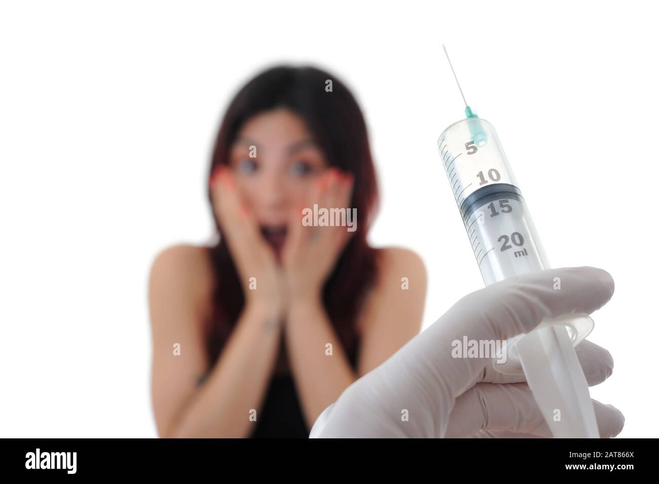 girl scared by the injection Stock Photo - Alamy