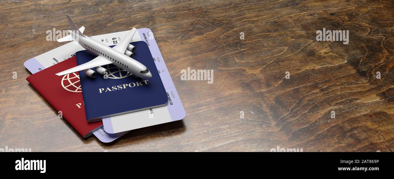 Flight And Travel Documents Plane Tickets And Passports For Business