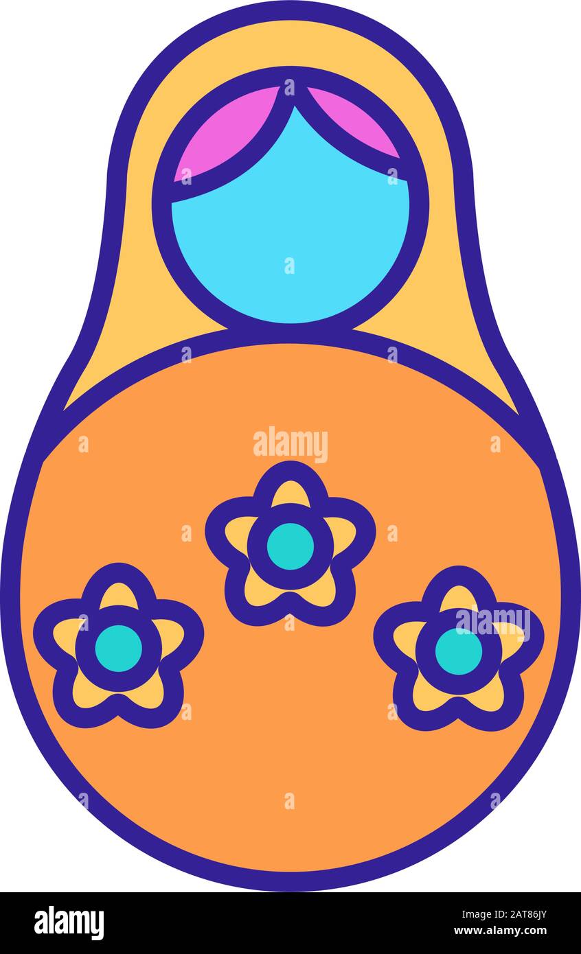 Matreshka icon vector. Isolated contour symbol illustration Stock ...