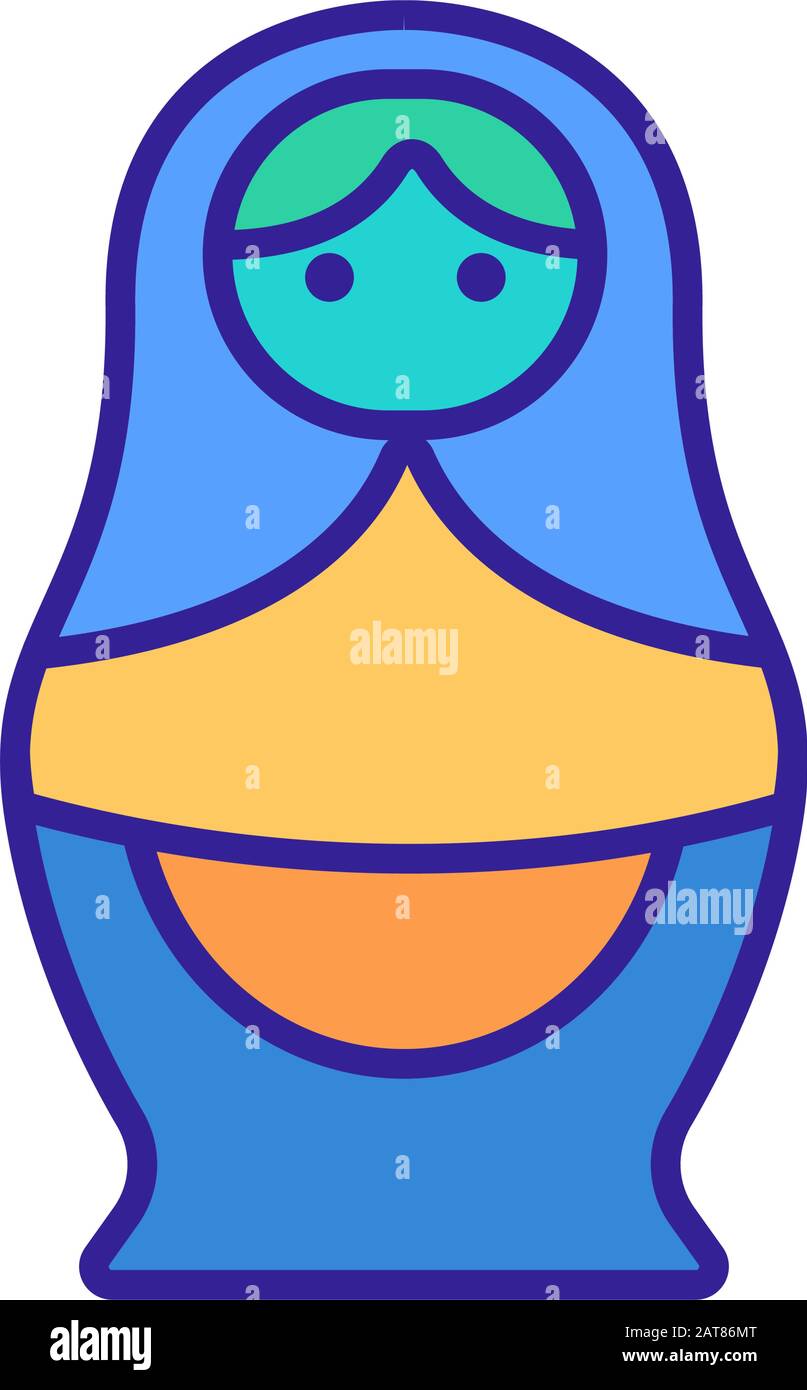 Matreshka icon vector. Isolated contour symbol illustration Stock ...