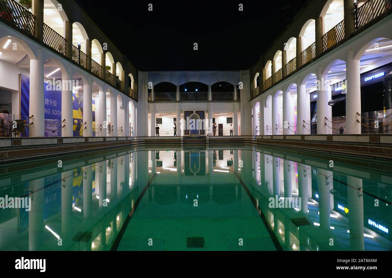SHANGHAI, CHINA -31 OCT 2019- View of the Columbia Circle, a historical ...