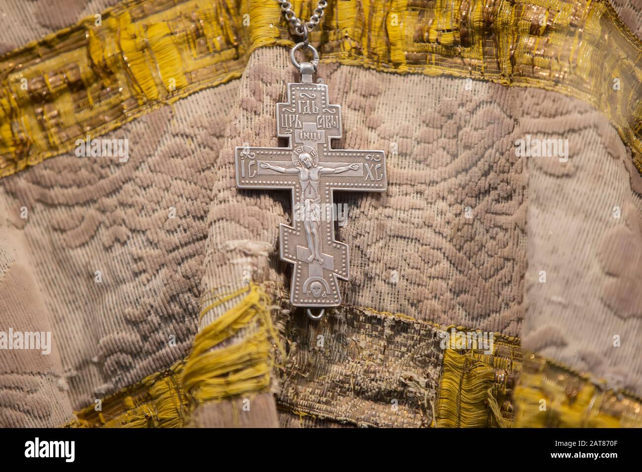 Ancient cross of the 15th century. Orthodox sign with antique ...