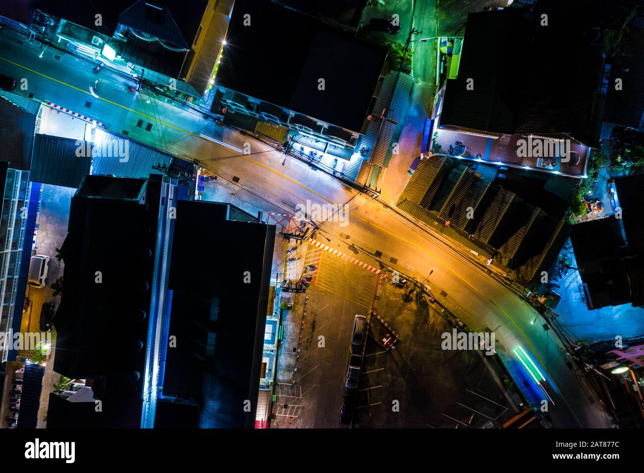 Aerial night city hyperlapse fly hi-res stock photography and images ...