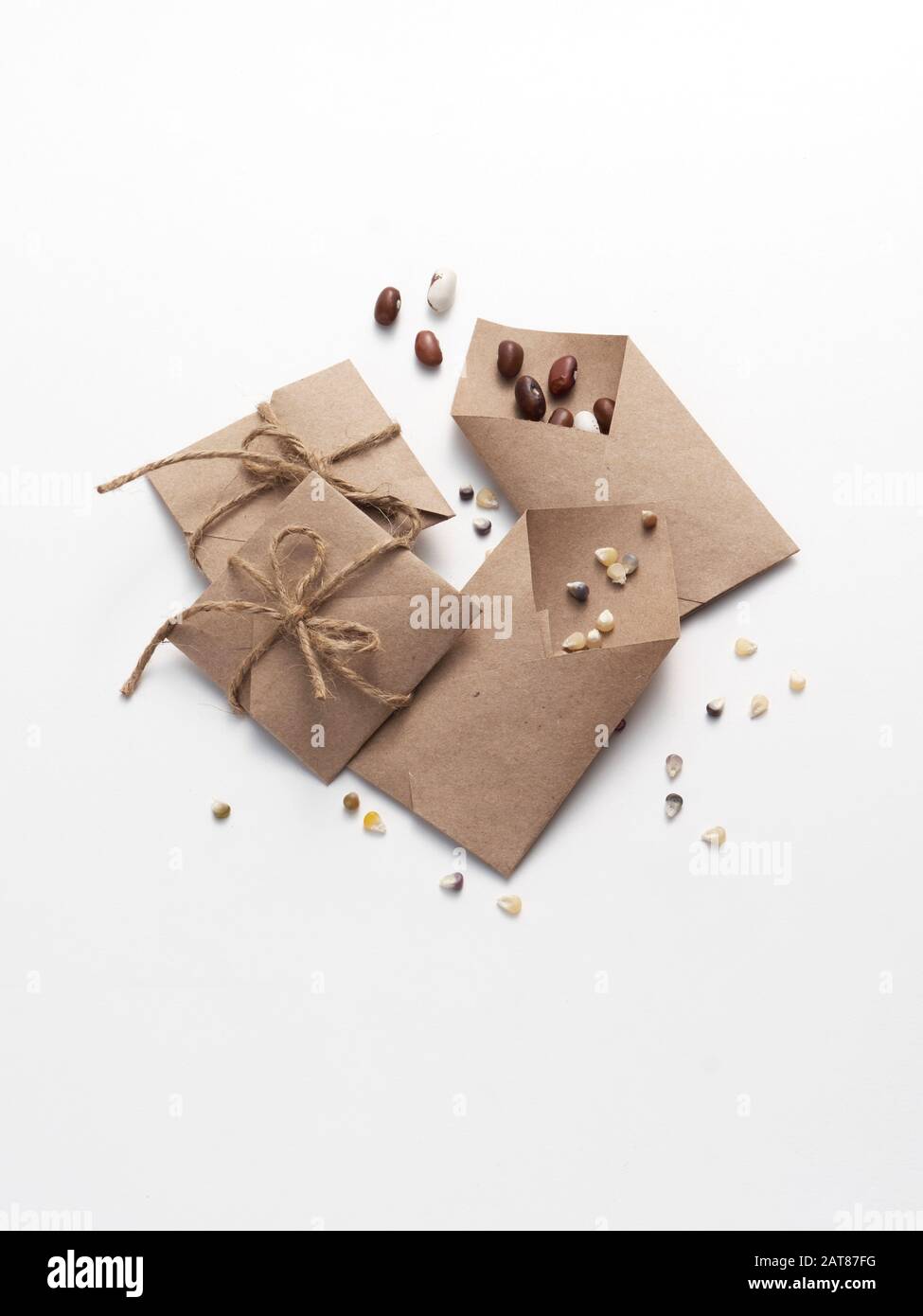 Heritage, heirloom garden seeds in home made brown paper packets ...