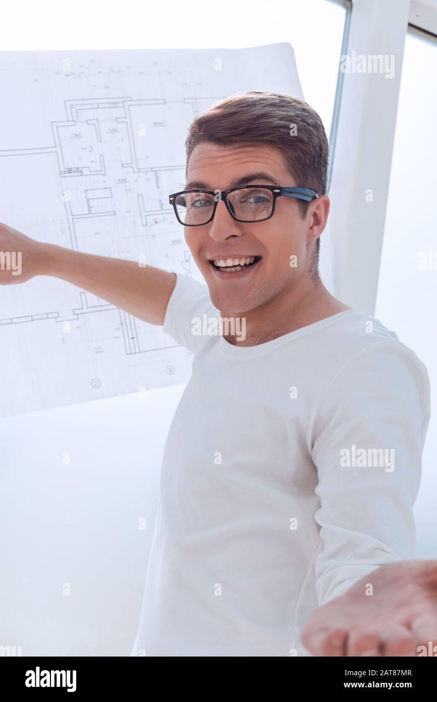 close up. pensive man with glasses looking at the camera Stock Photo ...