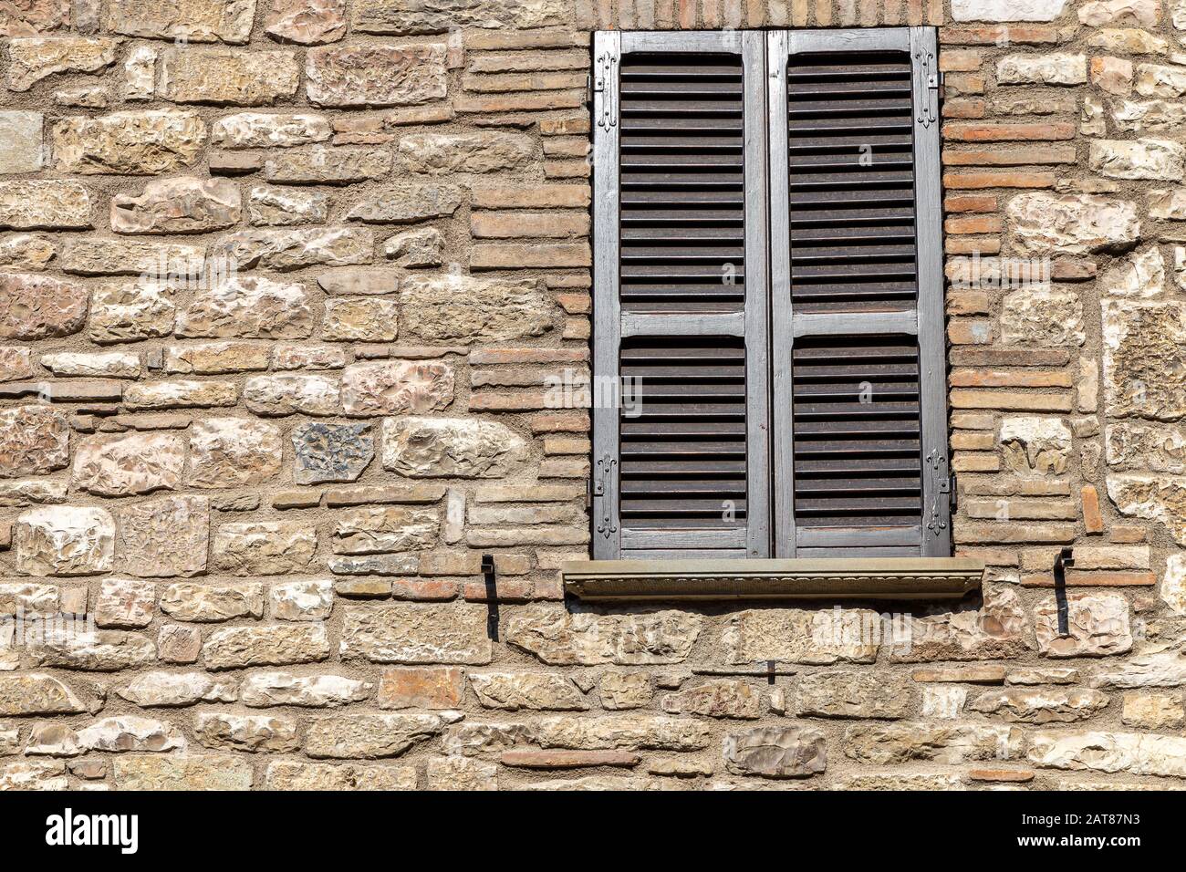 windows in the facades of ancient medieval houses Stock Photo - Alamy