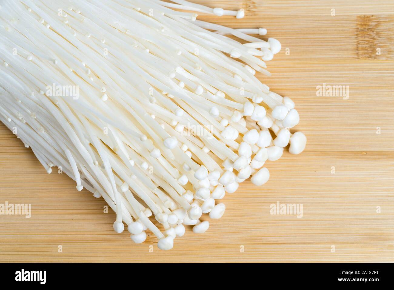 Enoki mushroom or Enokitake that is well known for Japanese cuisine ...