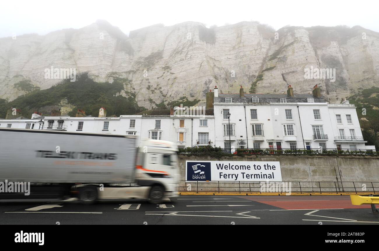 A lorry arrives at the port of dover in kent hi-res stock photography ...