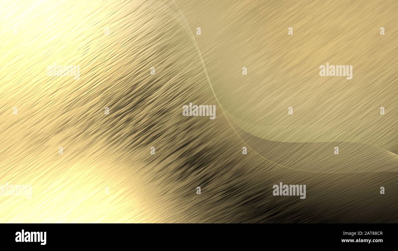 The 3d rendering of large sheet of rendered finely brushed gold as ...