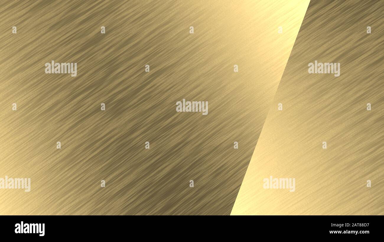 The 3d rendering of large sheet of rendered finely brushed gold as ...