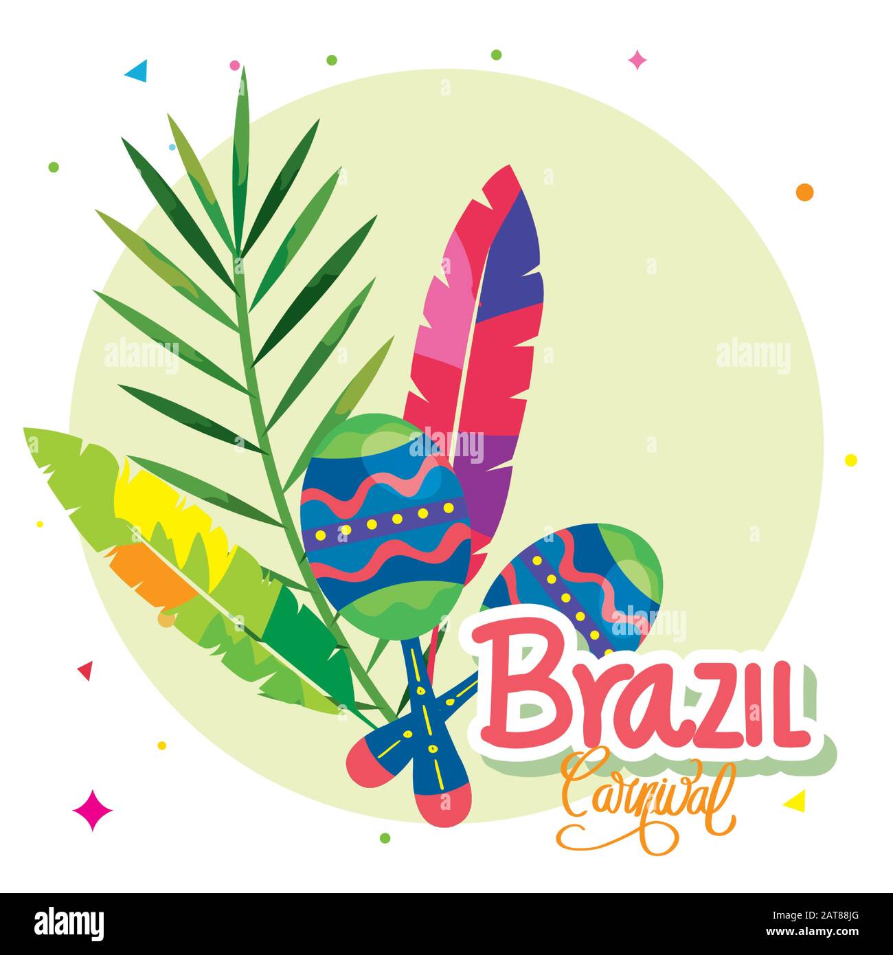 poster of carnival brazil with maracas and decoration Stock Vector ...