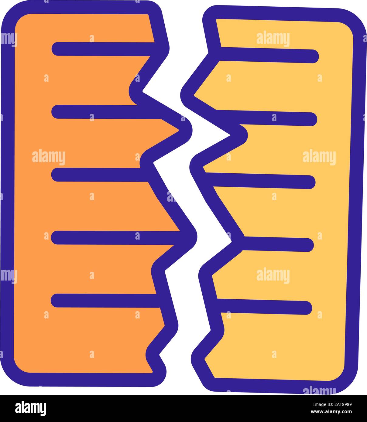 torn document icon vector. Isolated contour symbol illustration Stock ...