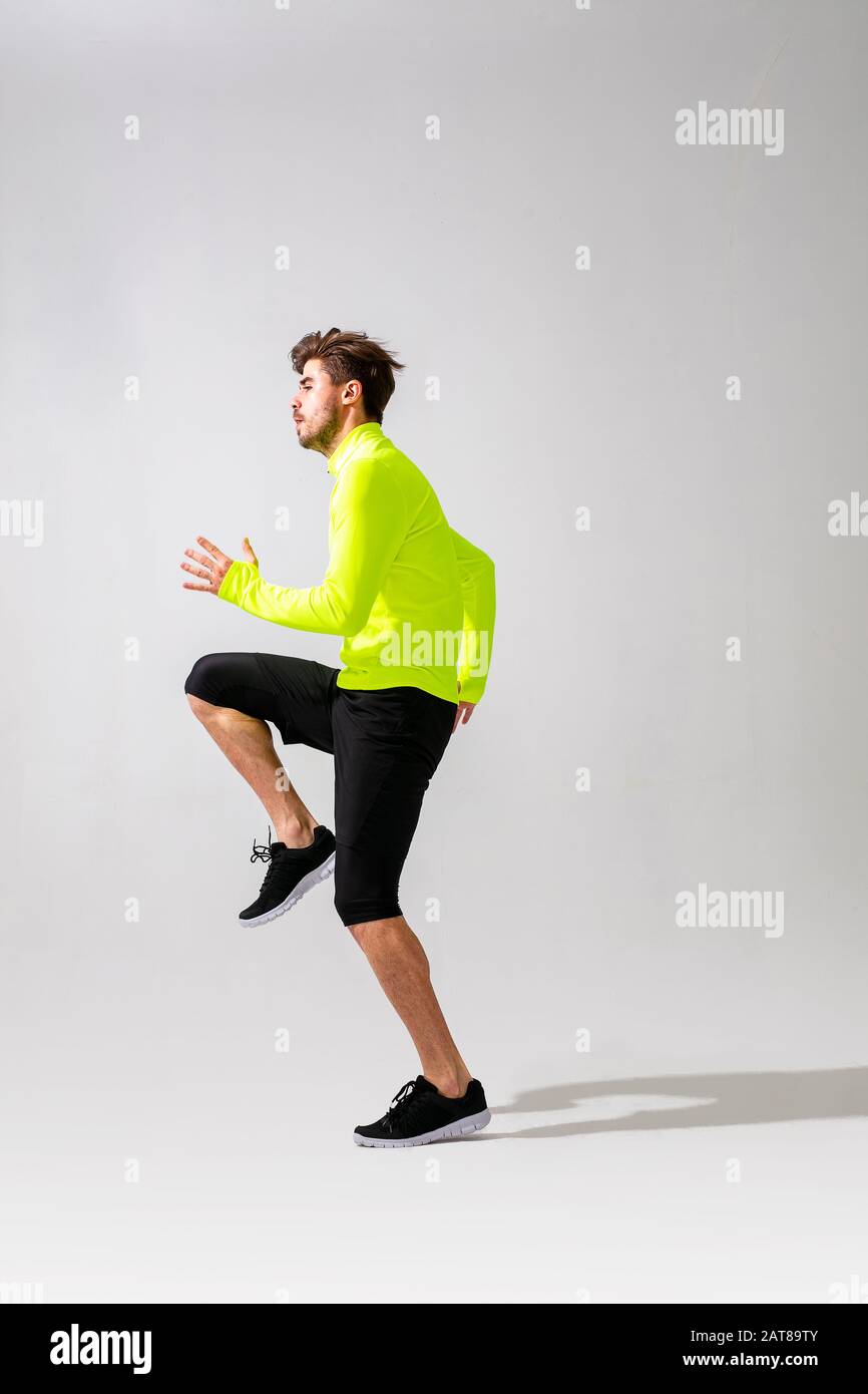 Person profile sprinting white hi-res stock photography and images - Alamy