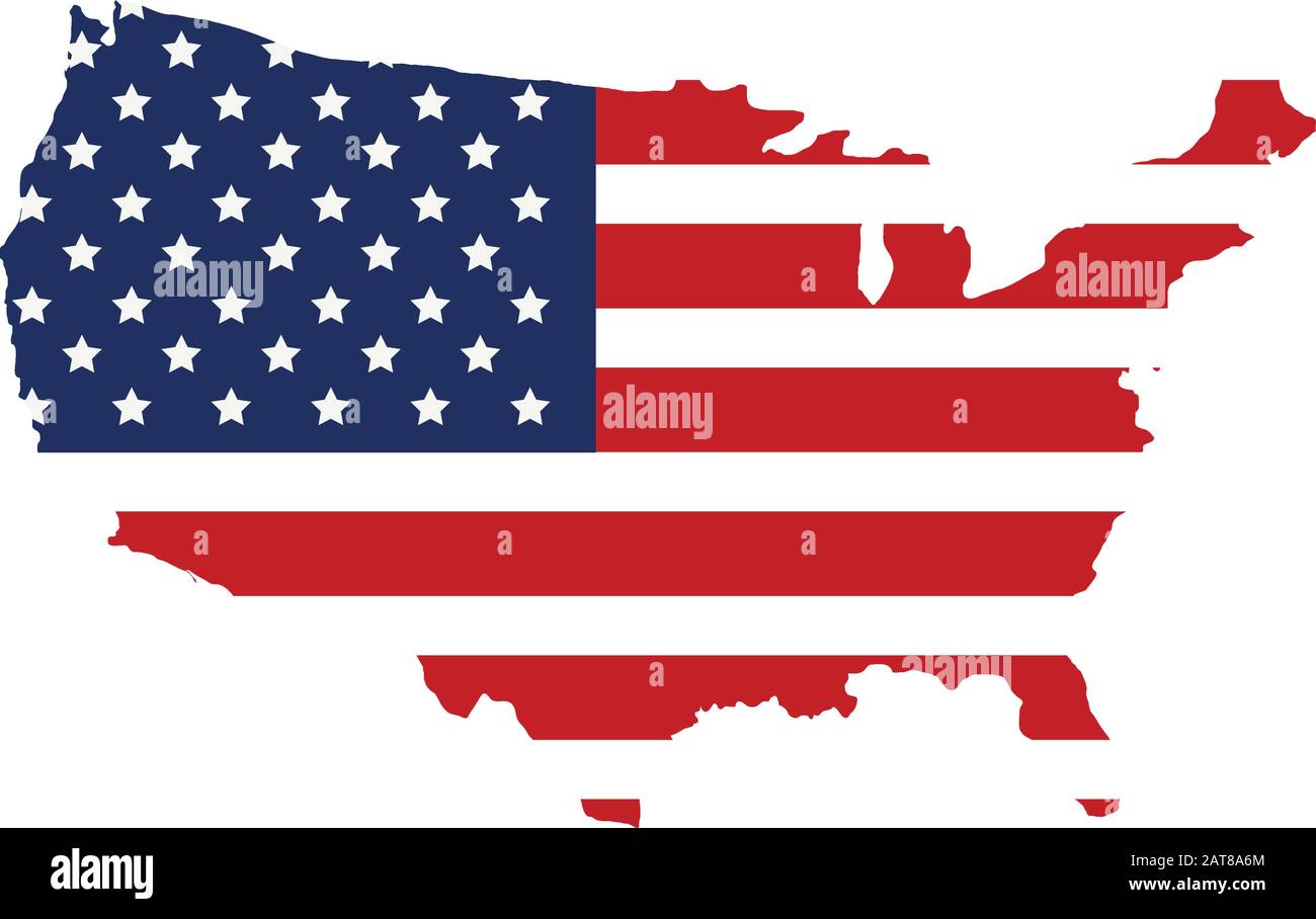 map of usa with flag isolated icon Stock Vector Image & Art - Alamy