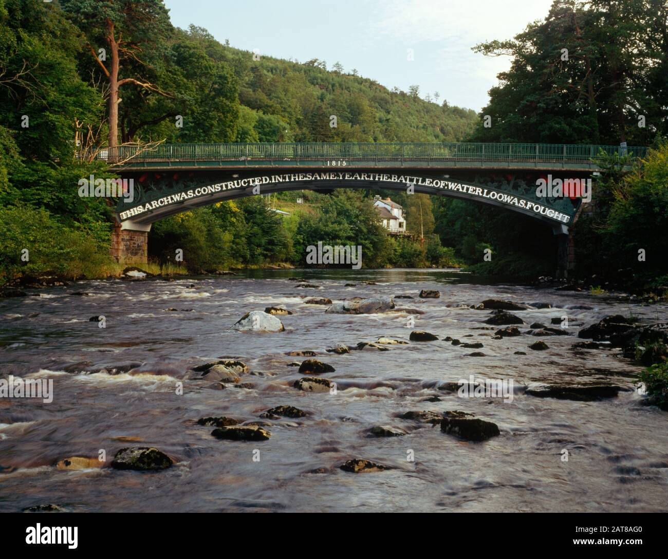 Waterloo Bridge, Betws-y-Coed, Conwy, North Wales. Cast iron bridge ...