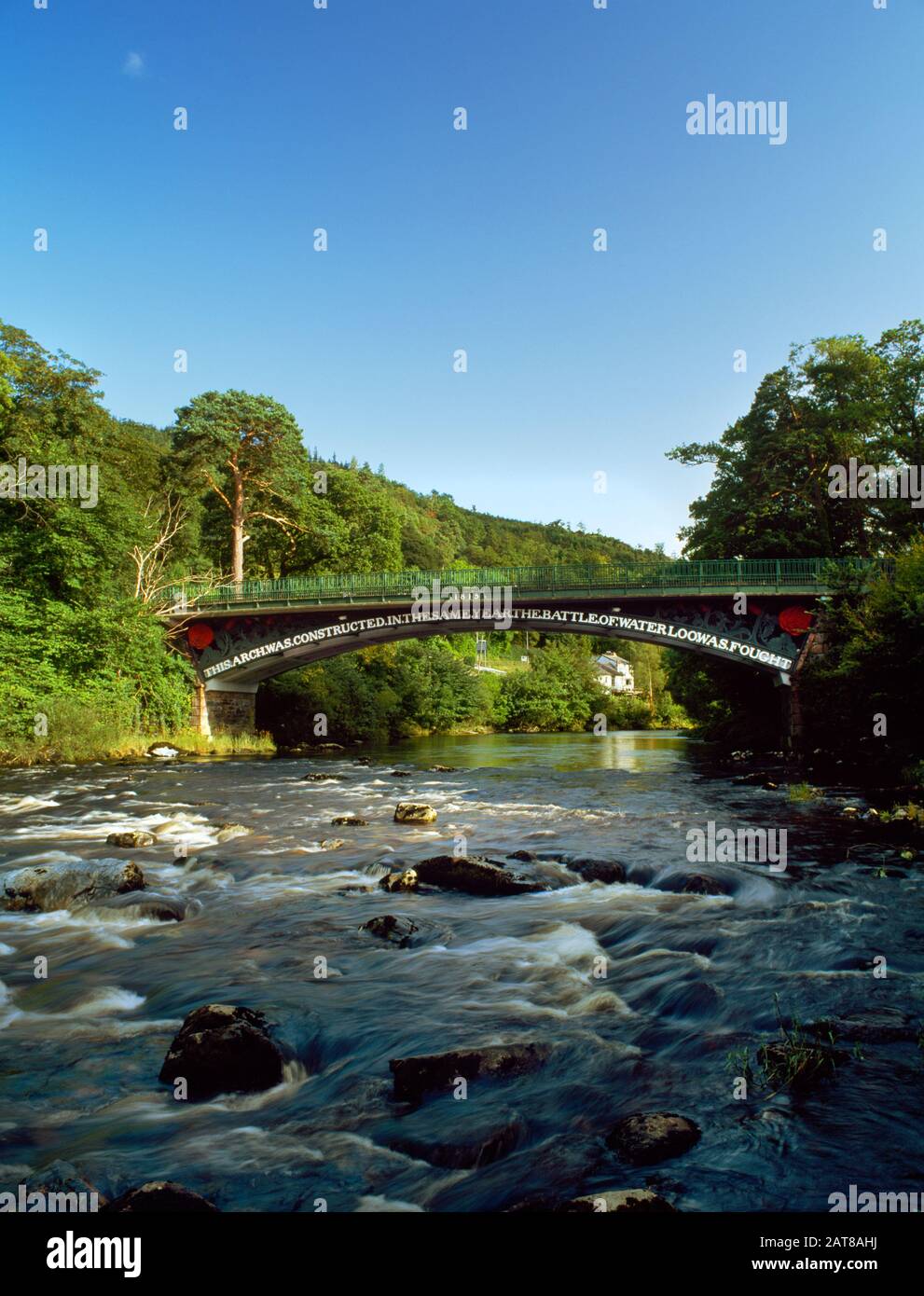Waterloo Bridge, Betws-y-Coed, Conwy, North Wales. Cast iron bridge ...