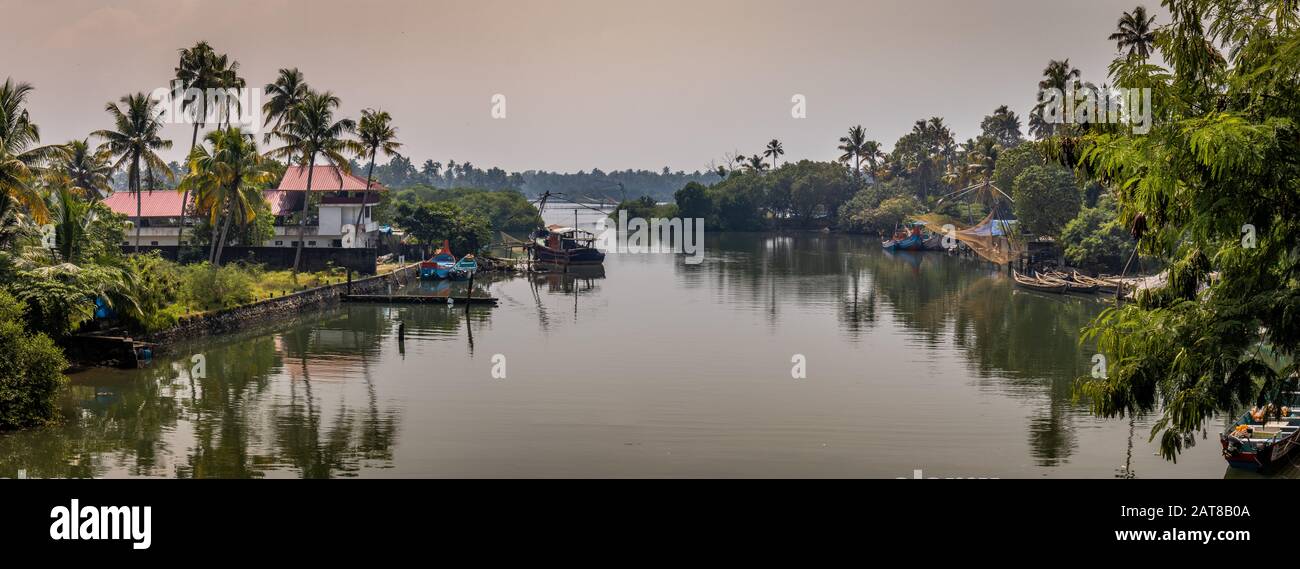 View of the beautiful scenery in Kerala India Stock Photo - Alamy