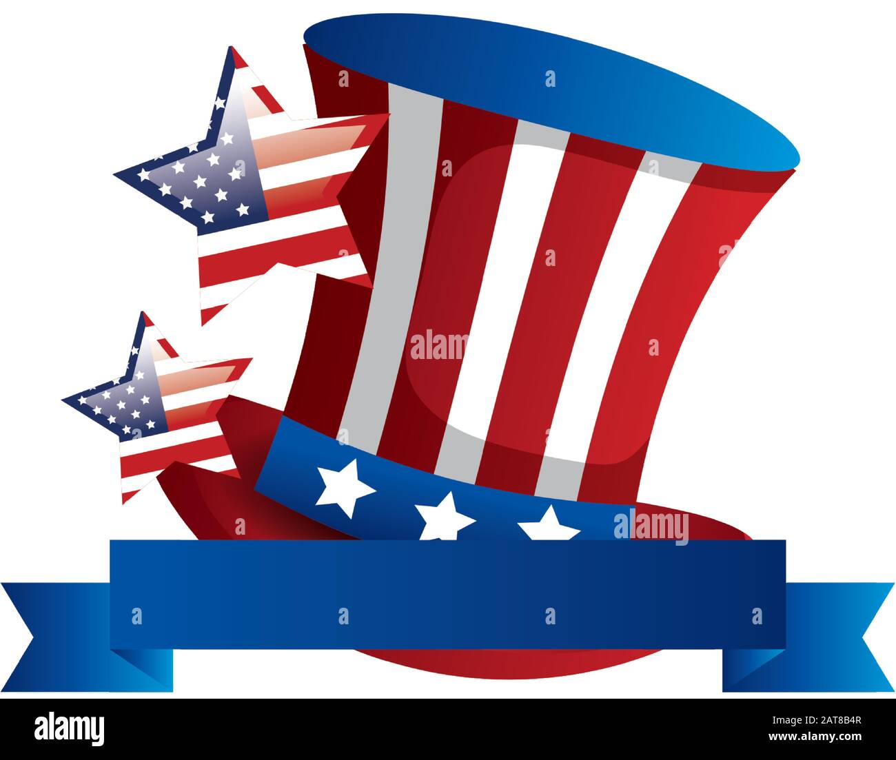 top hat traditional of usa with ribbon Stock Vector Image & Art - Alamy