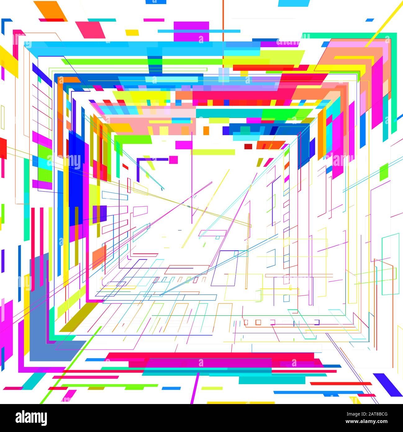 Colored square with geometric shapes Stock Vector Image & Art - Alamy