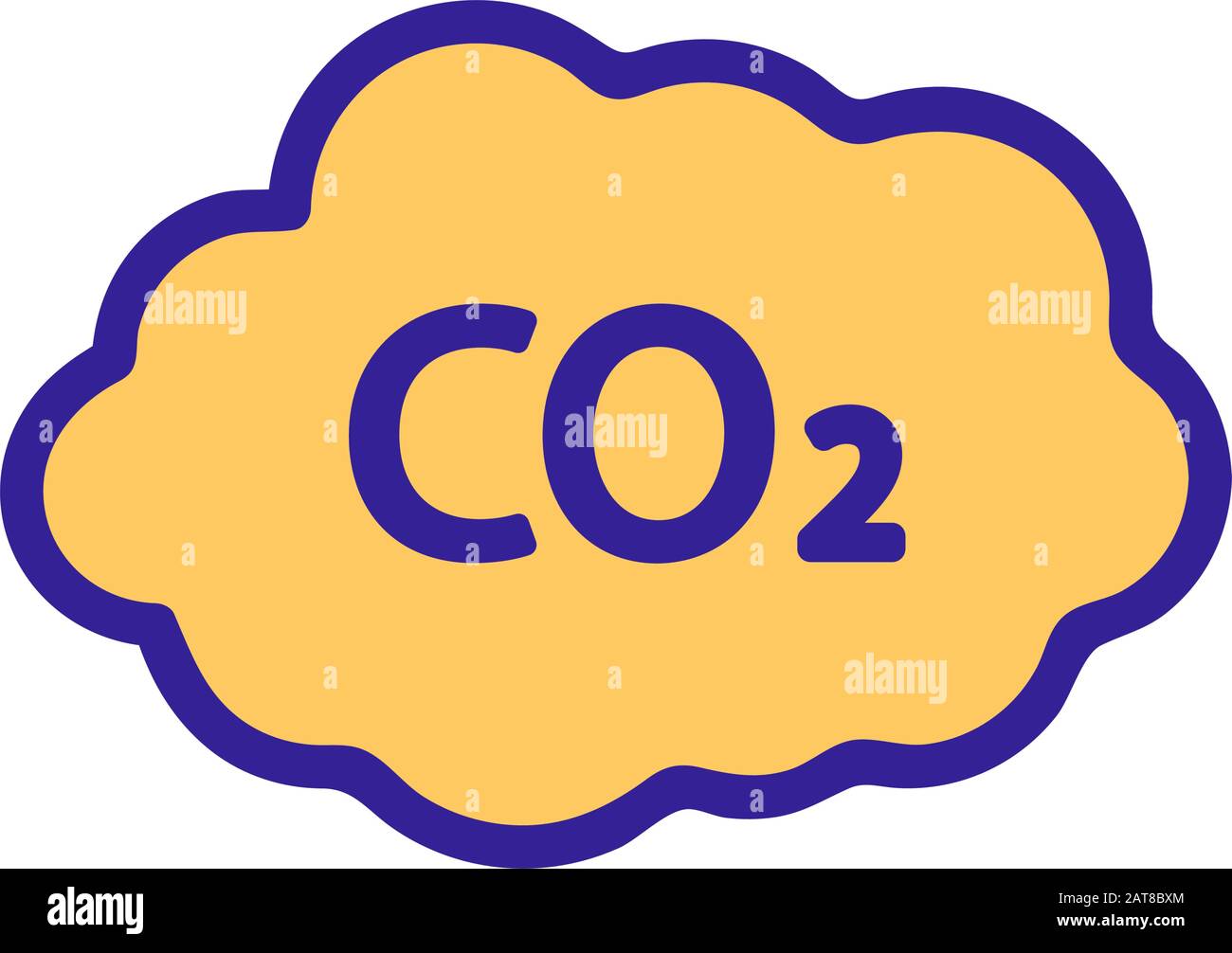 carbon dioxide icon vector. Isolated contour symbol illustration Stock ...