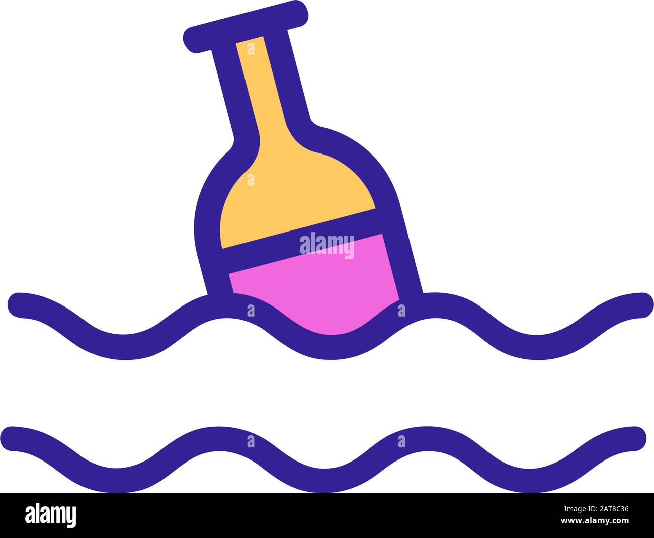 Ocean pollution icon vector. Isolated contour symbol illustration Stock ...