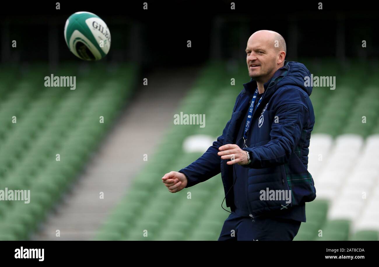 Scotland head coach Gregor Townsend during the captain's run at the ...