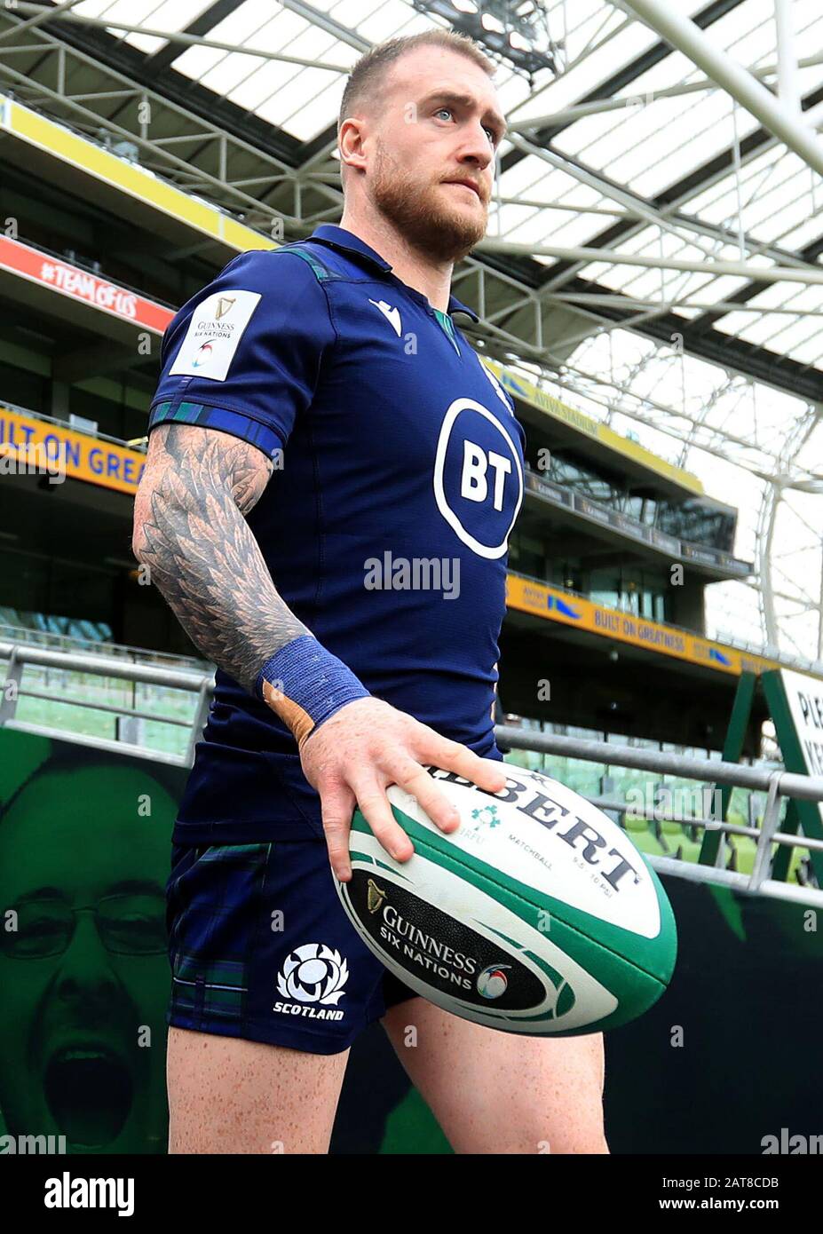 Scotland's captain Stuart Hogg during the captain's run at the Aviva ...