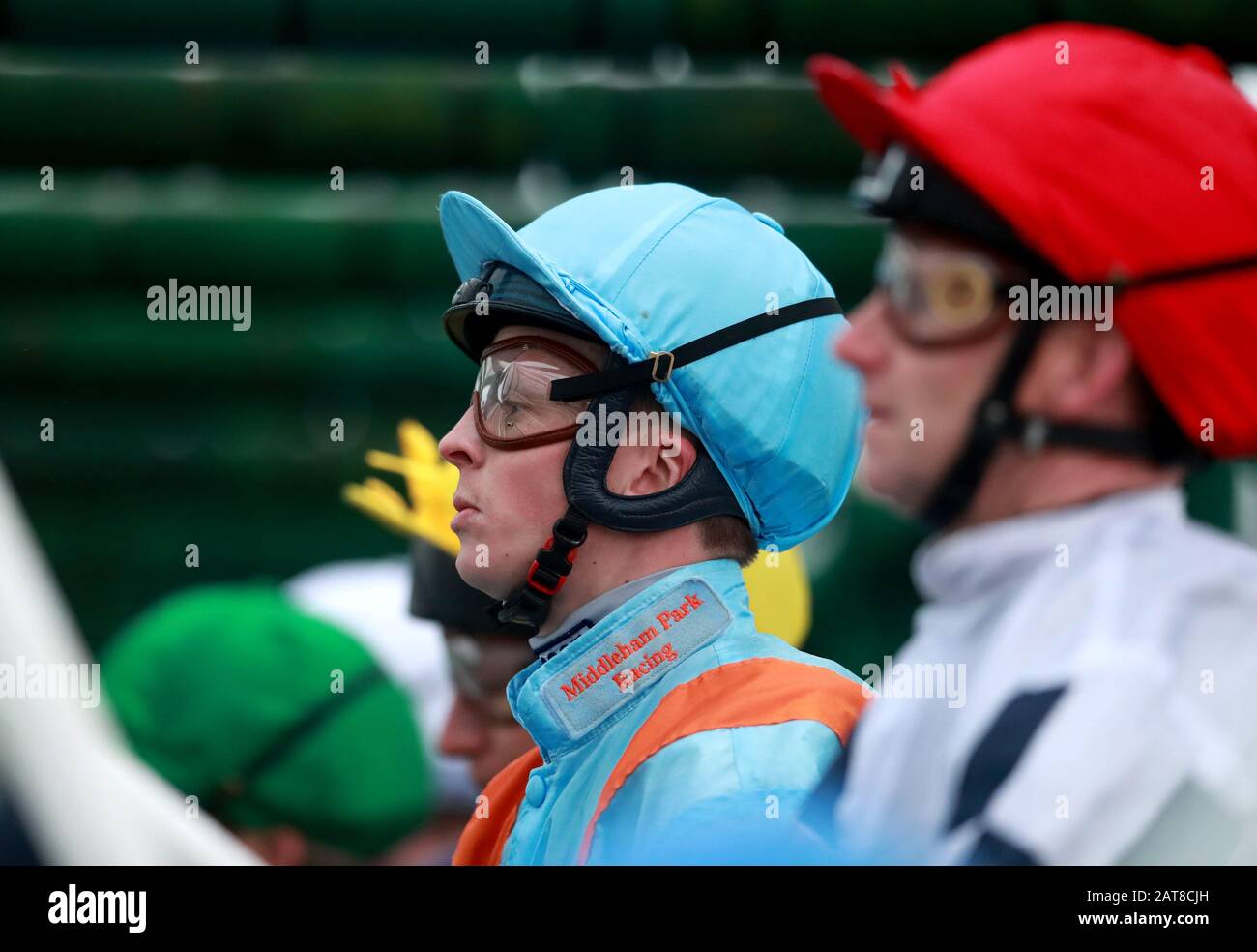 Jockey David Probert at Lingfield Park Racecourse Stock Photo - Alamy