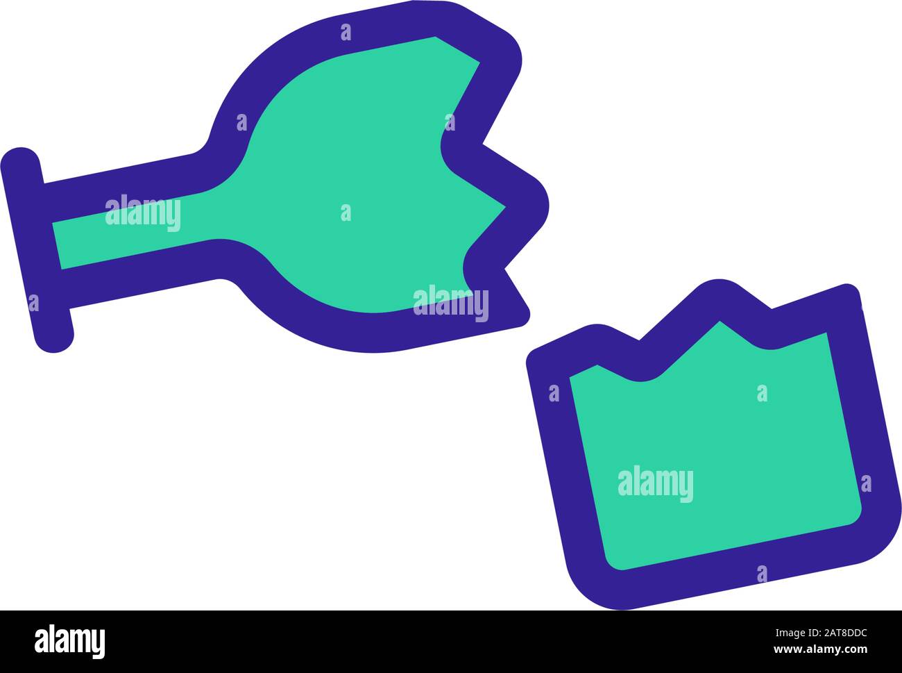broken bottle icon vector. Isolated contour symbol illustration Stock ...