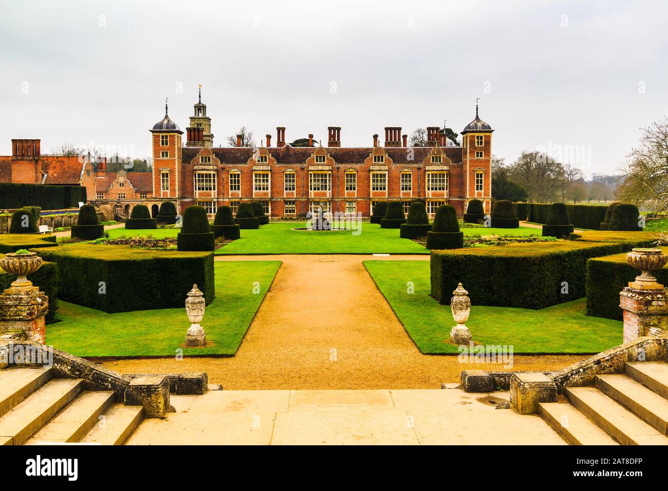 A photograph of Blickling Hall in Norfolk, taken looking across the ...