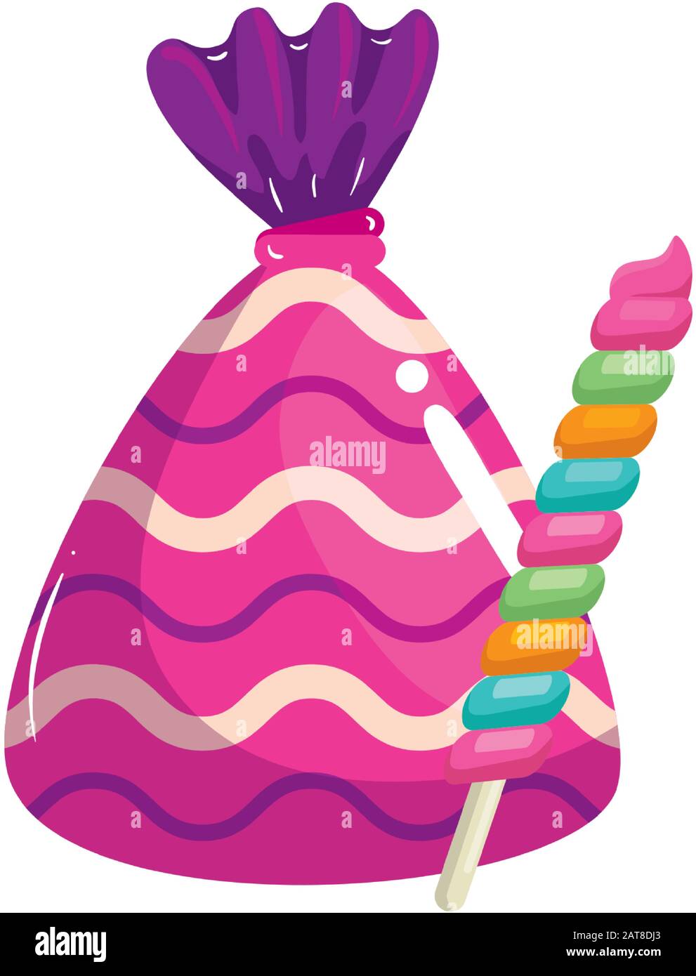 sweet in wrap with candy spiral in stick Stock Vector Image & Art - Alamy