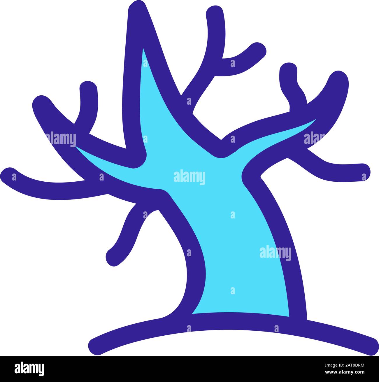 Tree without leaf icon vector. Isolated contour symbol illustration ...