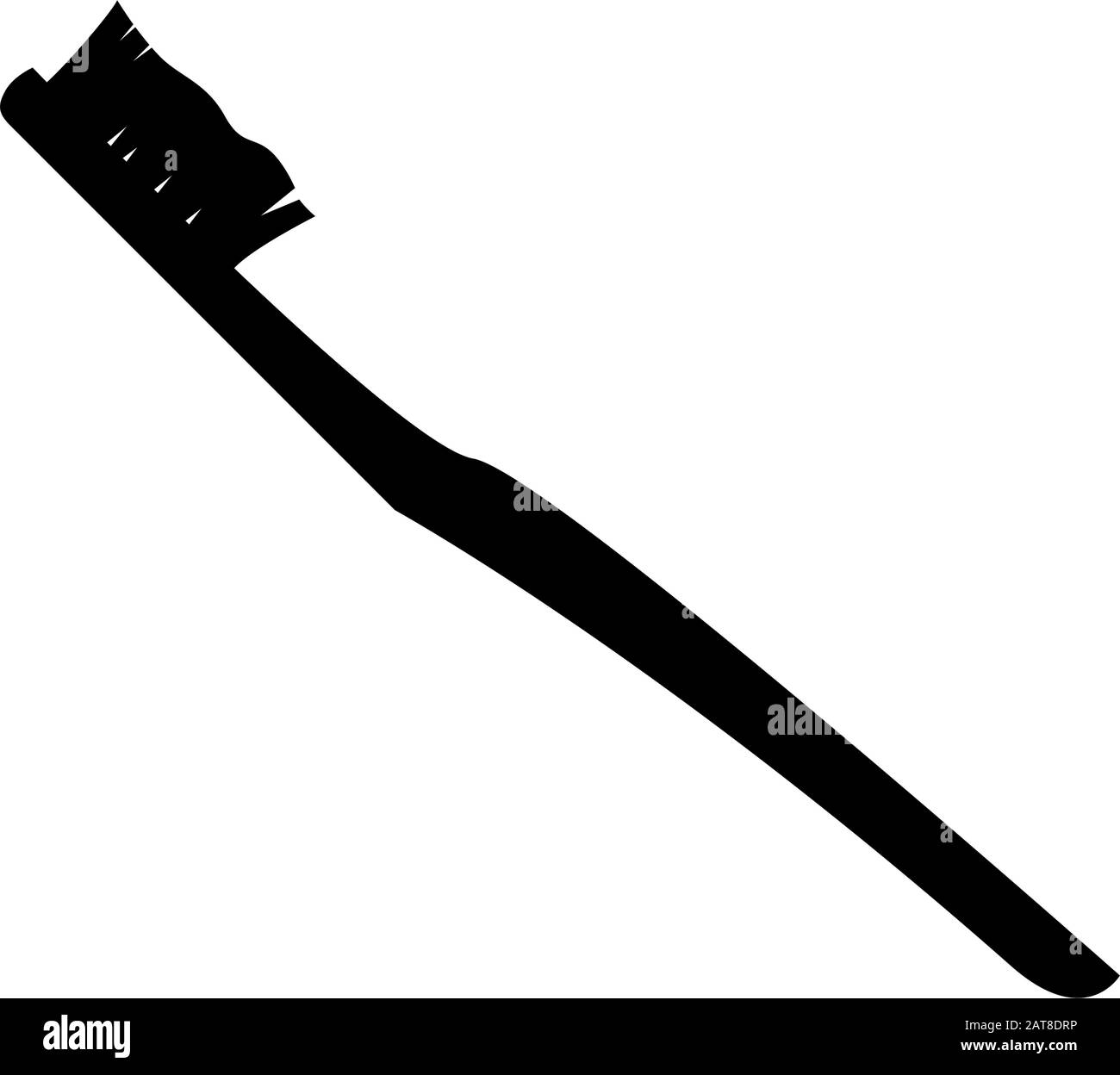 The drawn silhouette of a toothbrush. Vector isolated illustration ...