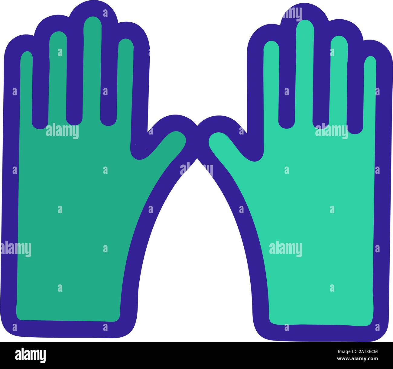 gloves for cleaning the vector icon. Isolated contour symbol ...