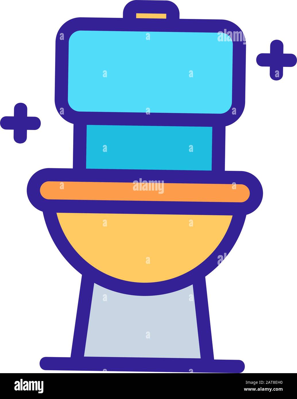 Clean toilet icon vector. Isolated contour symbol illustration Stock ...